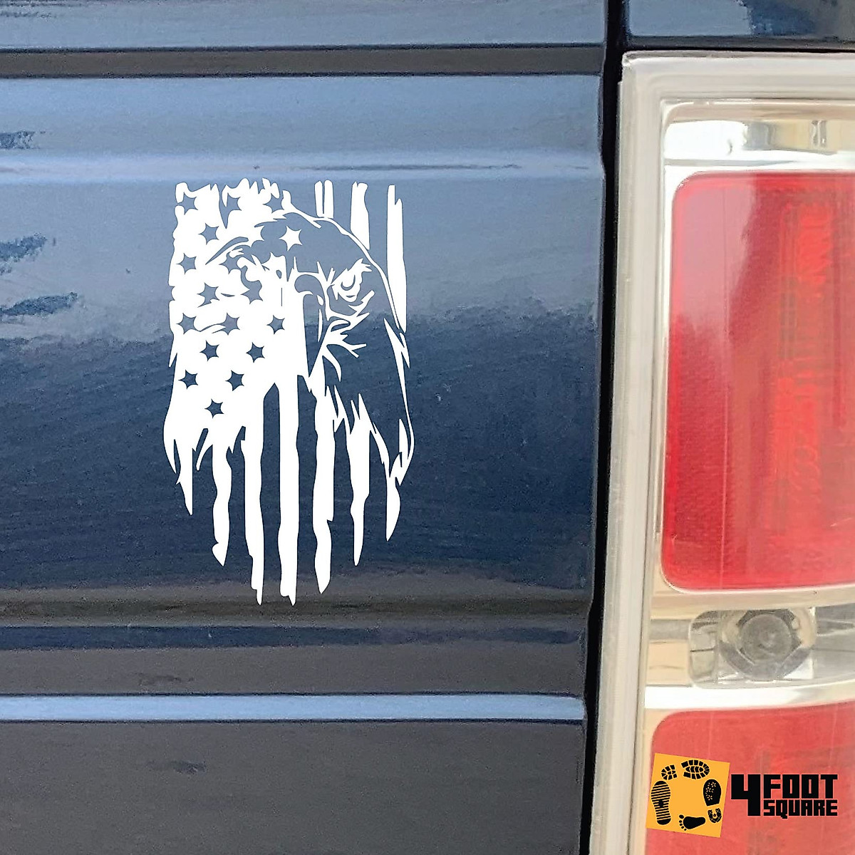 Patriotic American Flag Eagle Decal - Sticker Bomb Vinyl Decal for Car Truck, Computer, Anywhere! Premium 6 Year Outdoor Vinyl (Black, 1)