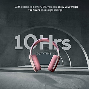 Gabba Goods Wireless Over Ear Bluetooth Headphones with Microphone - Wireless Headset -Noise Reduction - Bluetooth, Wired,Built in Micro SD for Travel, Home, Work TV,PC,Gaming,Cellphone (Pink)