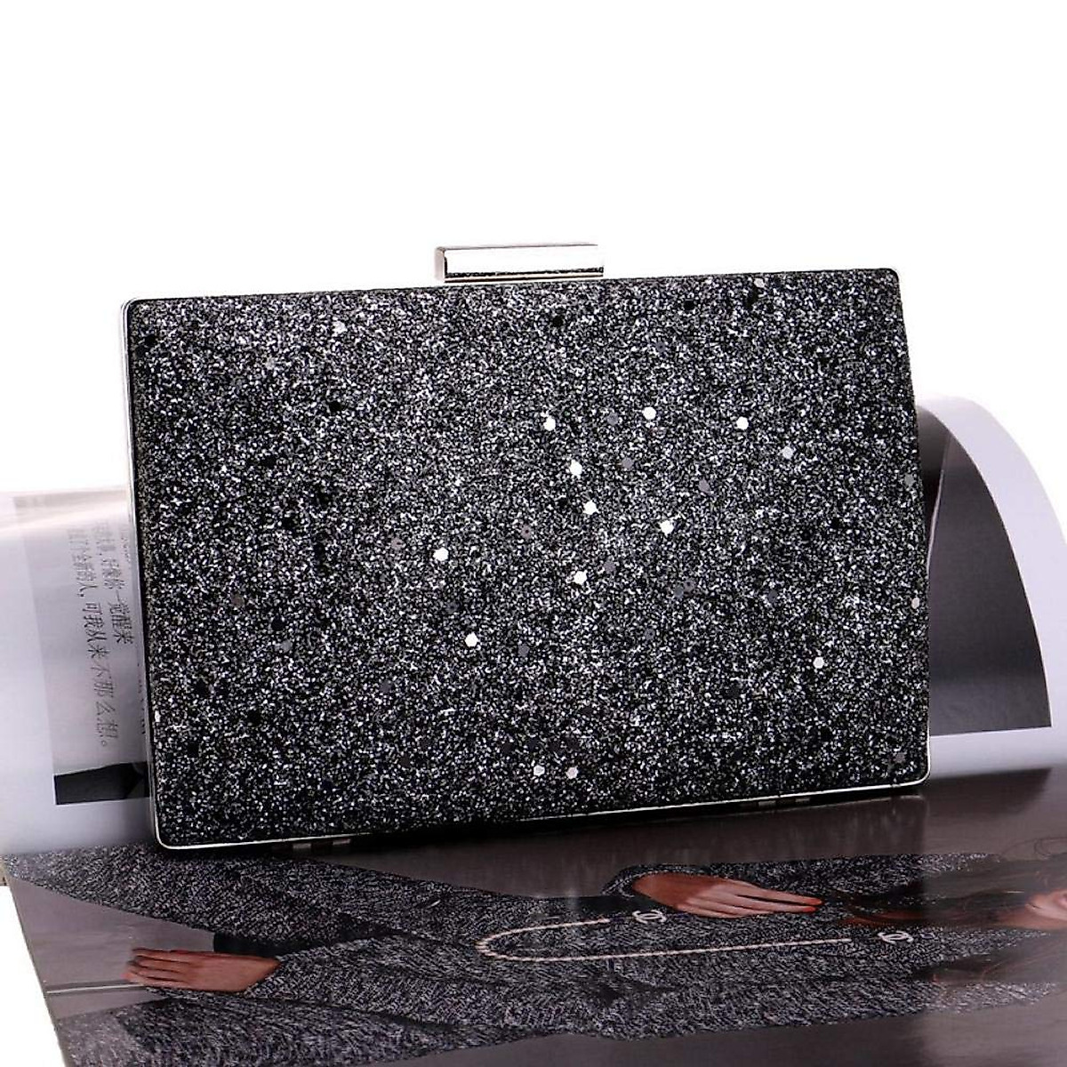 Sequined Dinner Bag, European And American Fashion Women'S Banquet Clutch Bag, Evening Dress Bag, Shiny-Purple