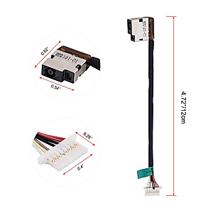 SUNMALL 799736-F57 799736-Y57 DC Jack Power Plug In Charging Port Connector Socket with Wire Cable Harness Compatible with hp 15-AC 15-AC163NR 15-AC063NR 15-AC113CL 15-AC121DX 15-AC161NR series Laptop