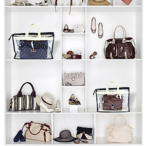 Droutti 8 Pack Handbag Dust Bags Transparent Hanging Purse Organizer Wallet Storage Bag 4 Sizes Clear Handbag Organizer Dust Bags for Closet Shelf