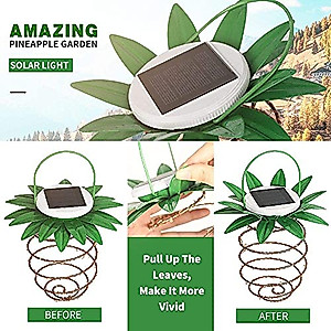 MZD8391 Upgraded 2Pack Outdoor Solar Hanging Lantern Lights, Waterproof 60 LED Pineapple Decorative Solar Lights Outdoor for Garden Patio Yard Lawn Tabletop Decoration, Warm White