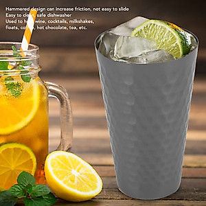 Stainless Steel Cups, Drinking Cup Moscow Mule Mugs Unbreakable Reusable Cups Metal Shatterproof Pint Drinking Cups for Bar Home (Black)