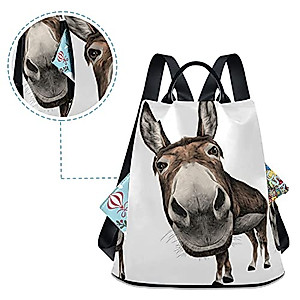 OTVEE Funny Donkey Animals Backpack Purse for Women Anti-theft Fashion Ladies Back Pack Casual Travel Bag