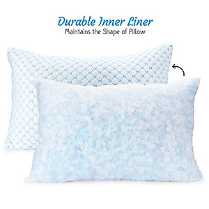 Nestl Cooling Toddler Pillow - Shredded Memory Foam Pillows for Kids, Gel Infused Cooling Pillow, Adjustable Toddler Pillows for Sleeping, Breathable Kids Pillows for Sleeping, 13x18 Inch Kids Pillow