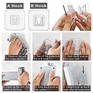 Twight Double-Sided Adhesive Wall Hooks - Self Adhesive Hooks for Hanging, Wall Mounted Hooks for Home and Office (5 Pairs)
