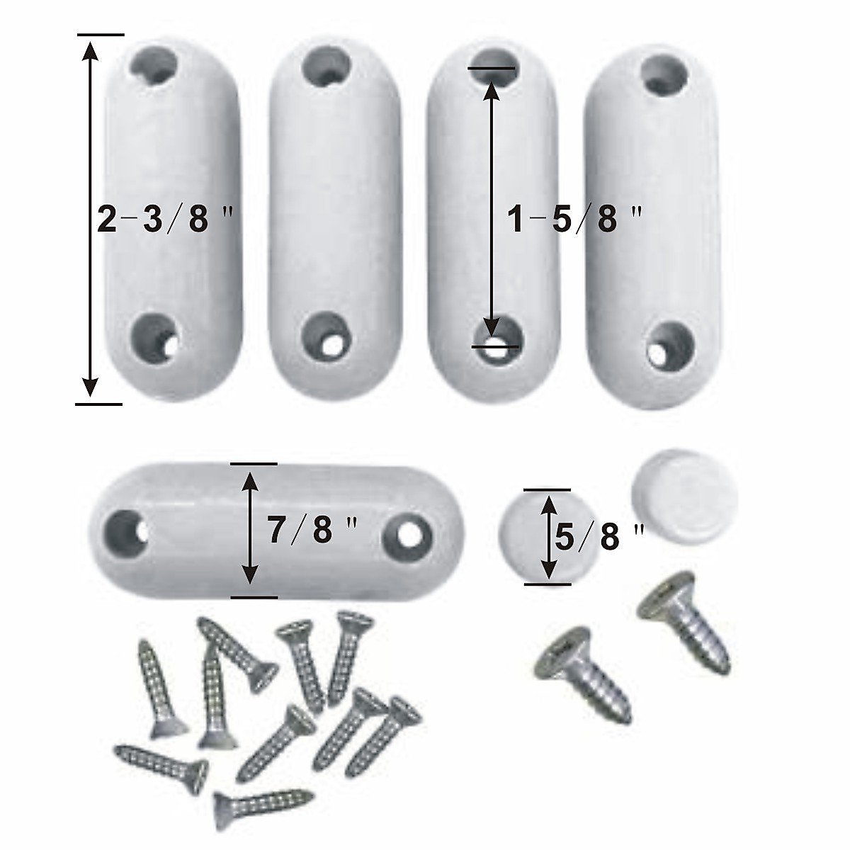 Renovators Supply Manufacturing Toilet Seat Bumper, 7 White Silicone Toilet Seat Bumpers