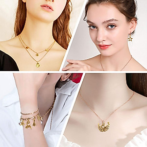 SANNIX 200Pcs Gold Charms Bulk Antique Gold Charms for Jewelry Making Charm Bracelet Necklace Earrings DIY Craft Making