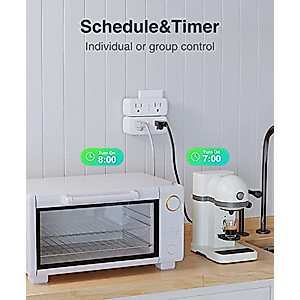 Smart Plug Outlet Extender, WiFi Surge Protector Power Strip+Mini Wi-Fi Plugs Compatible with Alexa and Google Home