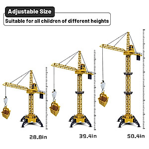 Mini Tudou RC Crane Toy,50.4 inch Tall 2.4GHz Remote Control Robotic Excavator,Educational Construction Vehicles Toy for Ages 6,7,8,9 Boys or Girls