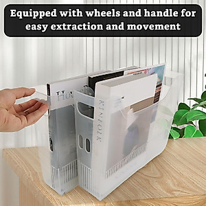 YAYODS 6 Pack 12 x 12 Paper Storage Organizer, Scrapbook Paper Storage with Wheels, Plastic Scrapbook Storage Bin for 12" x 12" Pape, Scrapbook Papers, Cardstocks, Vinyl Sheets, Documents