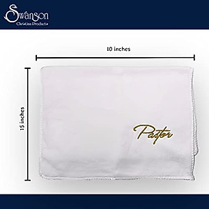 Swanson Christian Products Embroidered Hand Towels - 'Pastor' - Gifts for Pastor, Clergy, & Ministers - Pastor Towel - White w/Gold Lettering
