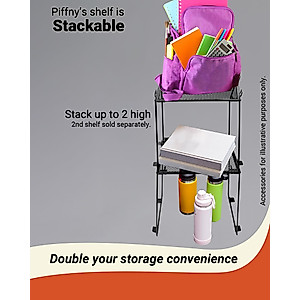 Piffny Versatile Metal Mesh Organizer Shelf, Stackable, for Standard Size School Lockers, Also for Gym and Work Lockers, or Even Kitchen Cabinets & Under Sink Organization