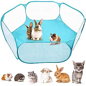 PrimePets Small Animal Cage Tent, Hamster Pet Playpen, Guinea Pig Cage Yard, Waterproof Foldable Outdoor/Indoor Pop Open Exercise Fence, Yard Fence for Baby Chicken Hedgehogs