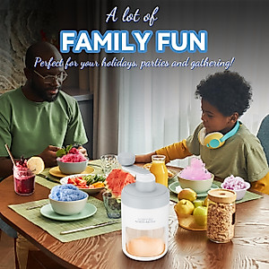 Party Ice Manual Shaved Ice Maker Machine, Ice Shaver Machine, Snow Cone Maker Machine, Portable Ice Crusher, 10 Cups 10 Spoon Straws & Recipes Included (Gray)