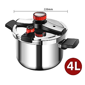 IEUDNS Stovetop Pressure Cooker Pressure Pot Cookware Secure Locking Fast Cooking Kitchen Soup Stewpot Cooking Pot for Camping Home, 4L