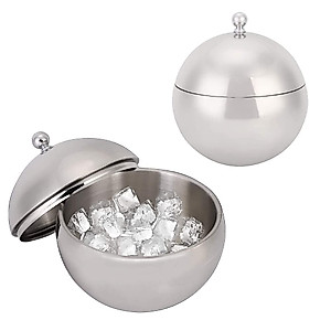 Ice Bucket with Lid Double Insulation Stainless Steel Ice Box Container Storage Box Household Kitchen Barrel Restaurant Bar Tableware Accessories
