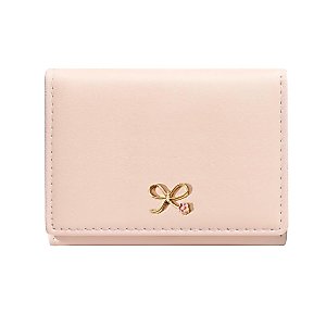 Sunwel Fashion Girls Cute Wallet Coquette Bow Wallet Small Wallet Slim Credit Card Holder ID Window for Women (PINK)