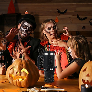 BELSITA Halloween Stanley Cup Accessories Set, Black Cartoon Devil Brid Witch Hat Straw Cap Design Water Bottle Decoration, Silicone Stanley Cup Boot, Stanley Charms for Stanley Cup 30/40oz Tumble