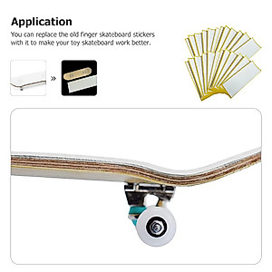 VOSAREA 10pcs Fingerboard Grip Tape Adhesive Nonslip Foam Grip Tape Finger Skateboard Supplies (White)