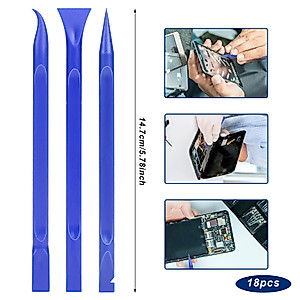 18 PCS Plastic Scraper Tool, Non-scratch Plastic Scraper Multi-Purpose Crevice Cleaning Tool Car Detailing Supplies Scraper for Cleaning Pen-Shaped Scraper for Removing Labels,Stickers,Paint,Food,Dirt