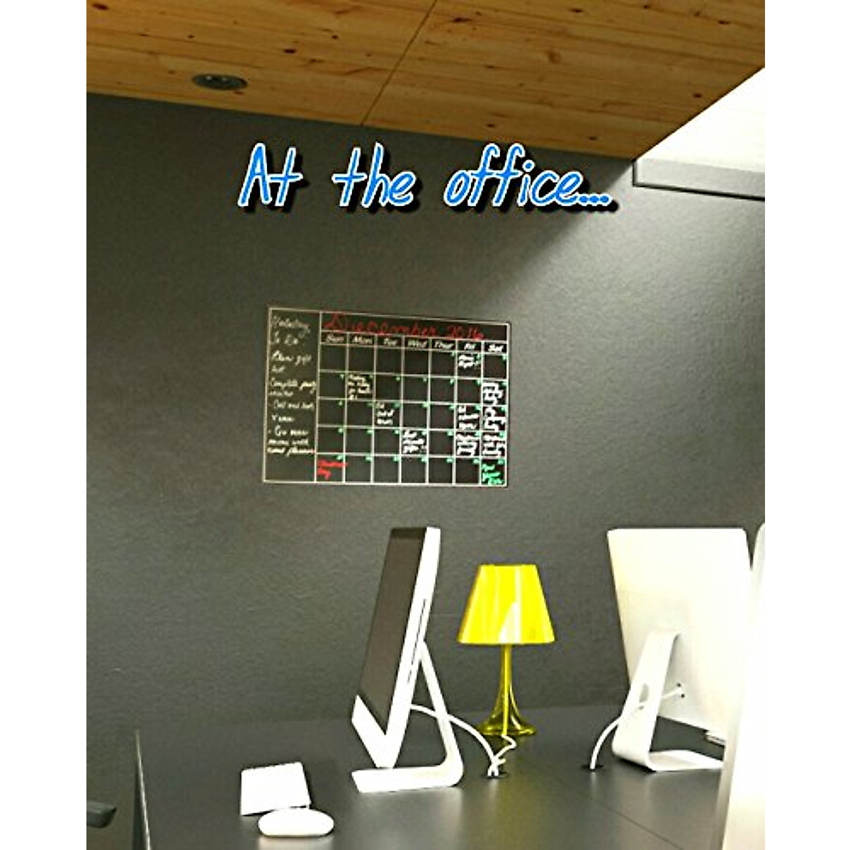 Large Chalkboard Calendar 2019 | 24" x 18" Wall Decal Sticker Monthly Planner Blackboard Organizer for Home, Kitchen, Office, Refrigerator Wall Decor