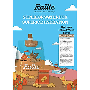 Rallie Peanut Butter Enhanced Water Supplement for Dogs - Includes Collagen for Skin & Coat, Glucosamine for Hip & Joint Support, as Well as Electrolytes for Superior Hydration Pack of 12