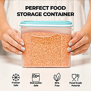 Shazo LARGEST Set of 40 Pc Food Storage Containers (20 Container Set) Airtight Dry Food Space Saver w Interchangeable Lid, Labels + Marker - One Lid Fits All - Reusable