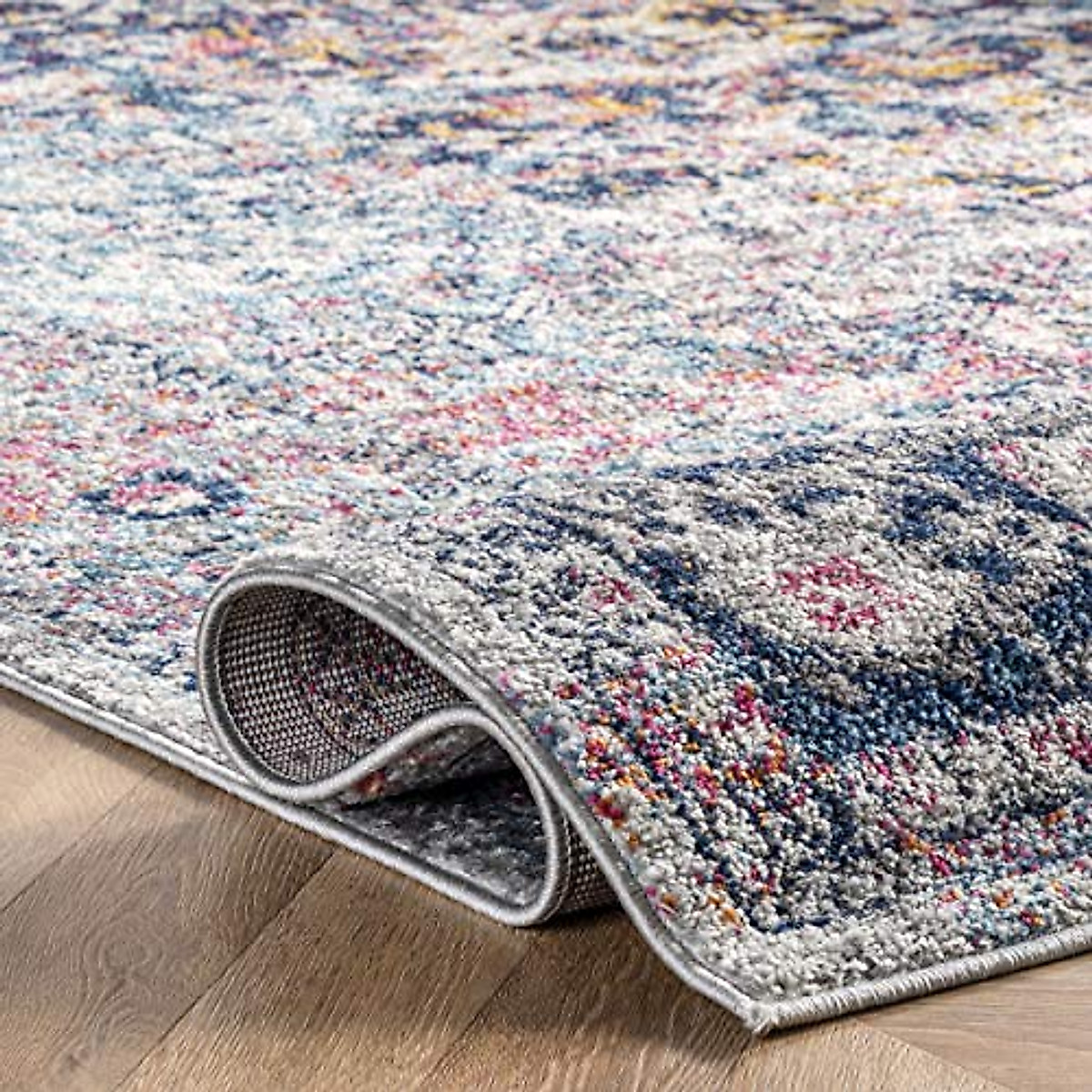 nuLOOM Lilah Medallion Vintage Area Rug, 5' x 7' 5", Blue