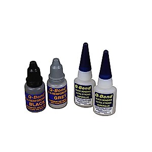 K Tool International 90002 Q Bond Ultra Strong Adhesive Kit for Garages, Repair Shops and, DIY, Repairs Hard Plastics/PVC/Metals, (2) Adhesive Bottles, (1) Plastic and (1) Metal Reinforcing Powders
