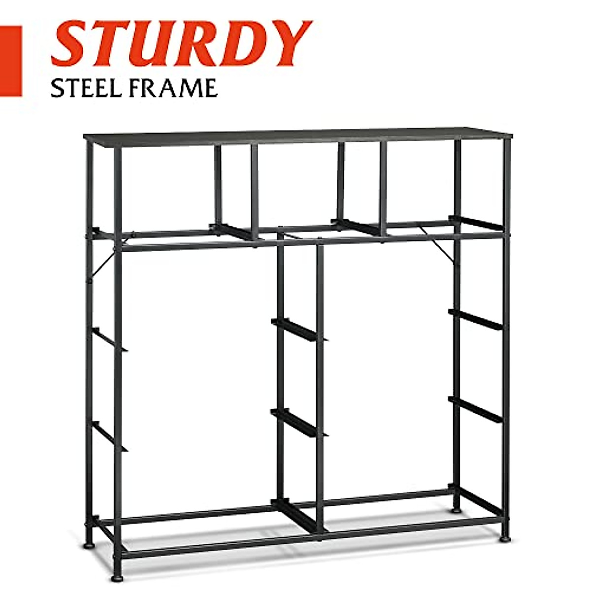 WLIVE 9-Drawer Dresser, Fabric Storage Tower for Bedroom, Hallway, Nursery, Closet, Tall Chest Organizer Unit with Fabric Bins, Steel Frame, Wood Top, Easy Pull Handle, Charcoal Black Wood Grain Print