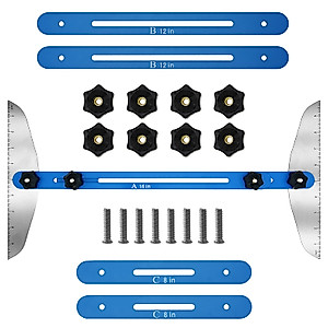 Stair Tread Template Tool, Kingson Stainless Steel Stair Measuring and Scribe Tool with Scales, Wood Stair Jig for Layout Shelf, Stairs, Risers, Drywall and Partitions