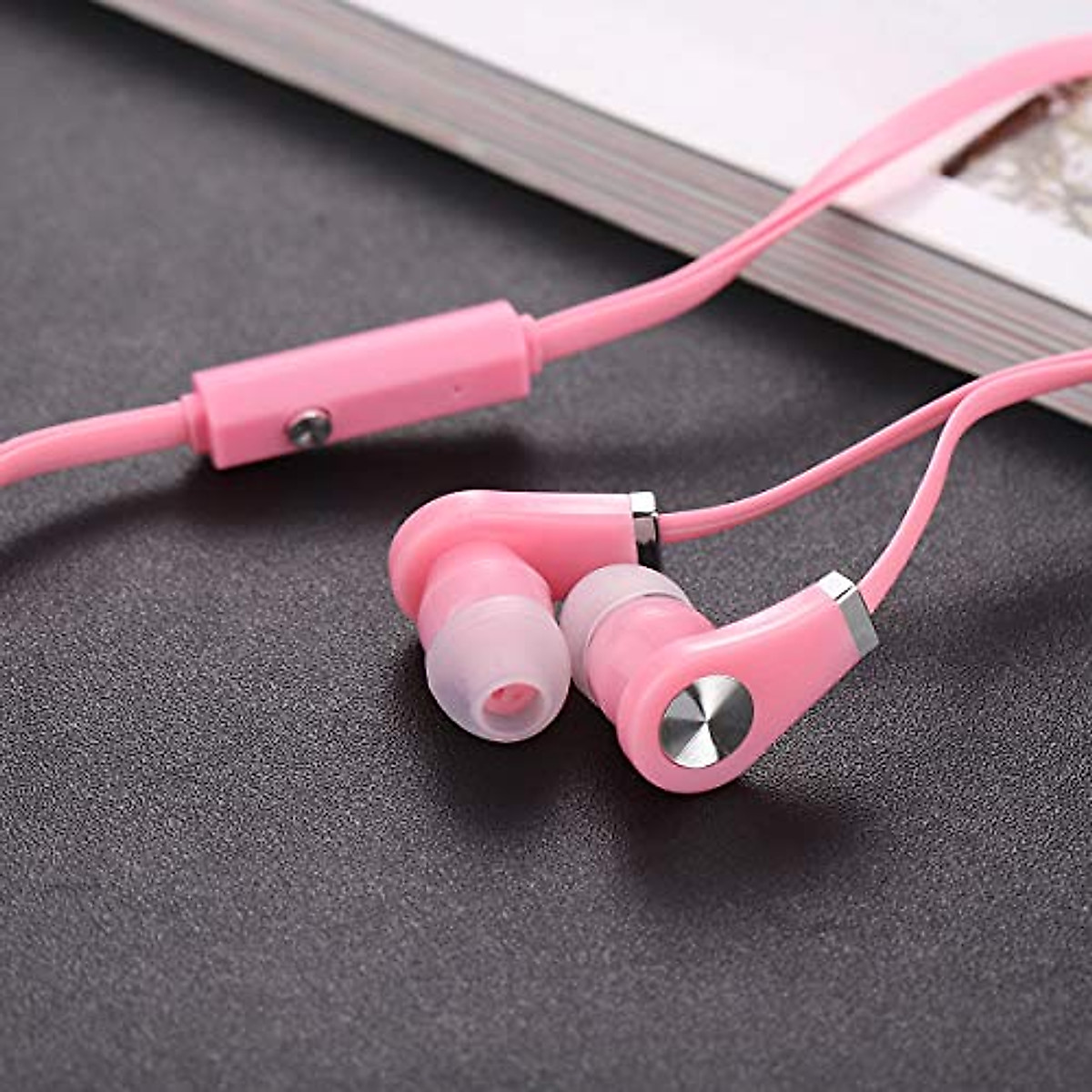 CN-Outlet Bulk Earbuds with Microphone - Wholesale 50 Pack Earphones Noodle Headphone with Mic Multi Colored Ear Buds Bulk for School Classroom Students Kids and Adult (50Pack,Mix10color)