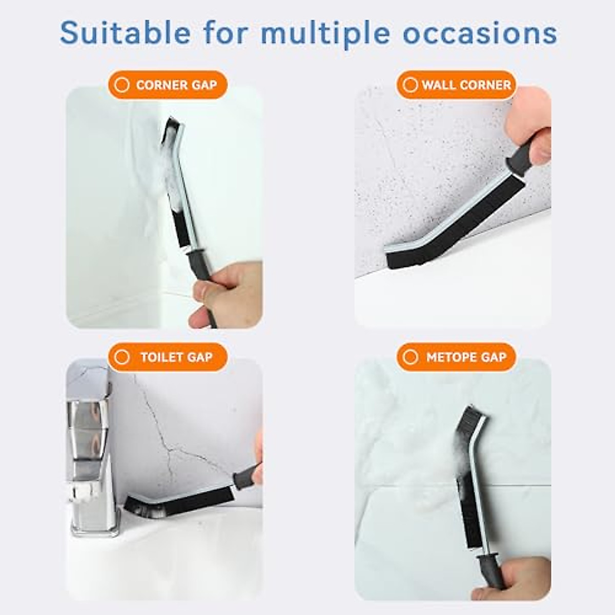 Qifuwanjingfeng 4 PCS Crevice Brush, Cleaning Brush,Crevice Cleaning Brush, Hard Bristle Crevice Cleaning Brush,Narrow Cleaning Brush Suitable for Cleaning Gaps and Around Fixtures