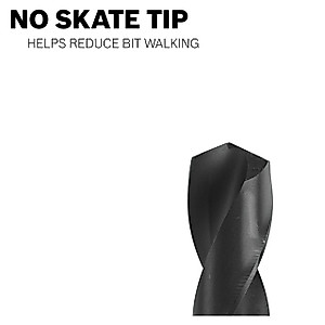 BOSCH BL2643 1-Piece 1/4 In. x 6 In. Extra Length Aircraft Black Oxide Drill Bit for Applications in Light-Gauge Metal, Wood, Plastic