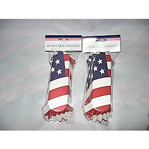 American Flag Paper Food Trays and Hot Dog Holders Bundle