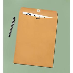 Clasp Envelopes - 10x13 Inch Brown Kraft Catalog Envelopes with Clasp Closure & Gummed Seal – 28lb Heavyweight Paper Envelopes for Home, Office, Business, Legal or School 15 Pack 10x13, Brown Kraft