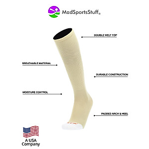 MadSportsStuff Baseball Socks - for Boys or Men Girls or Women - Softball Football - Youth and Adult sizes