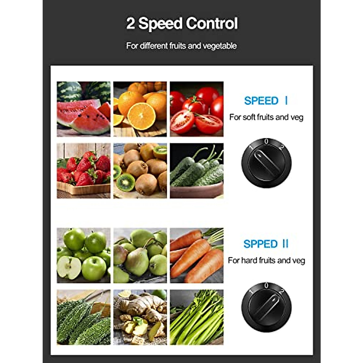 Juicer Machine, 500W Centrifugal Juicer Extractor with Wide Mouth 3” Feed Chute for Fruit Vegetable, Easy to Clean, Stainless Steel, BPA-free (Red)