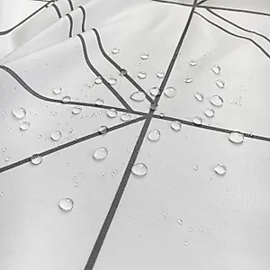 Horizon Home Essentials Modern Luxury Geometric Shower Curtain for Bathroom (White and Grey)