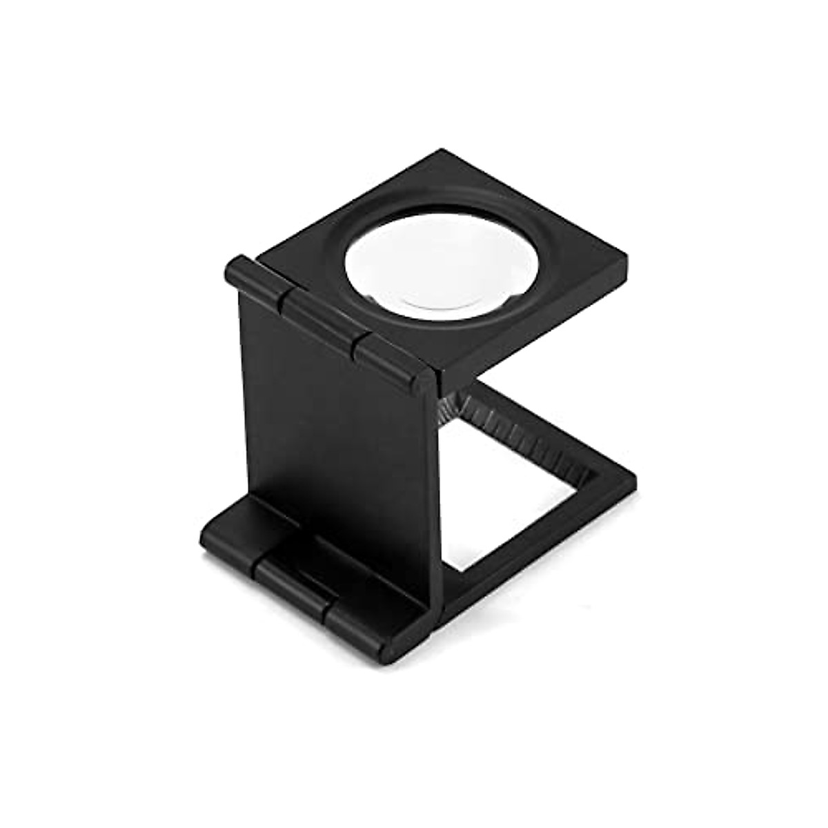 QWORK Three-Folding 10X Magnifier, 2 Pcs Zinc Alloy Magnifying Glass with Scale, for Textile Optical Jewelry Sewing Thread Collection Repair