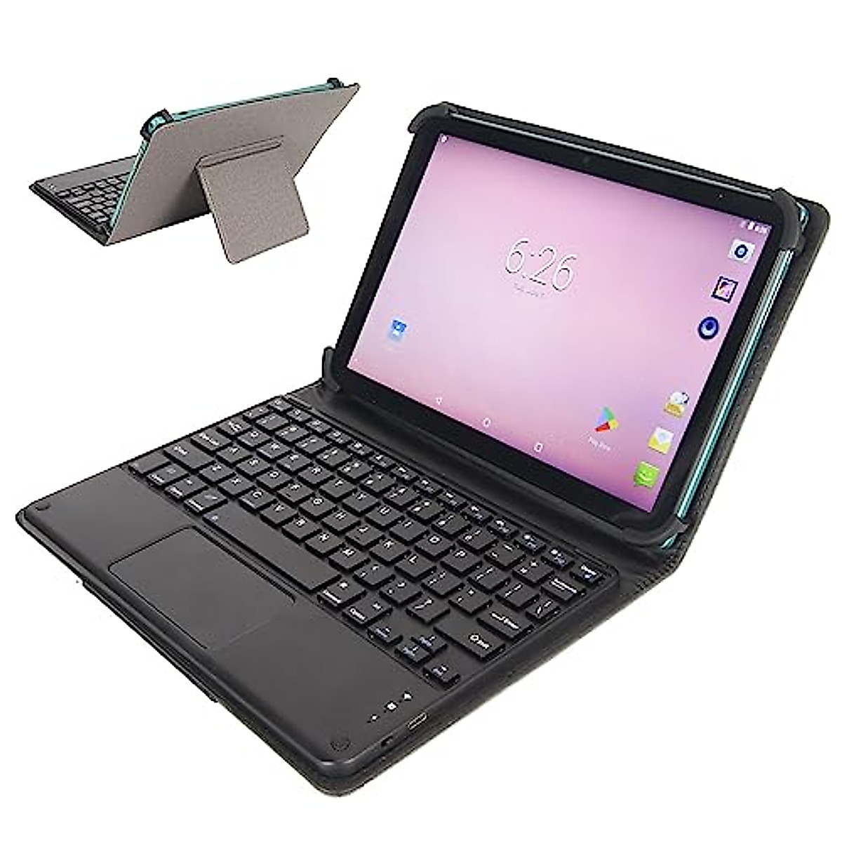 SHYEKYO Tablet PC, 10.1 Inch FHD HD Tablet 6GB RAM 128GB ROM Dual Camera Aluminium Alloy with Keyboard for Travel (US Plug)