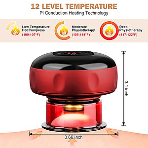 MOCHI MCFD Electric Cupping Therapy Set, Smart Dynamic Cupping Machine Cupping Device Cellulite 3 in 1 Vacuum Therapy Machine Scrapping Cupping Tool, 12 Levels Temperature & Suction