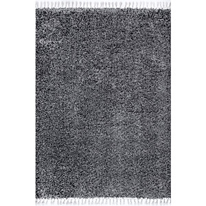 nuLOOM Gelina Soft Shaggy Tassel Plush Area Rug, 8x11, Dark Grey