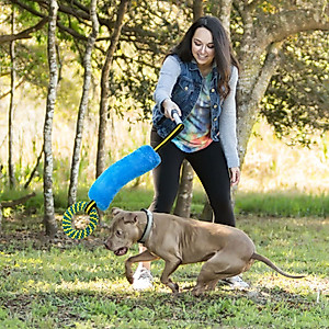 ELEGX Interactive Dog Bungee Toy with Squeaky Sound, Ideal for Aggressive Chewers & Dog Teeth Cleaning, Suitable for Small to Large Breeds
