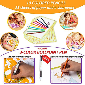 54 Pcs Drawing Stencils Set for Kids, Arts and Crafts Set for Girls & Boys, Christmas & Birthday Gifts for Kids 4 5 6 7 8 9+ Year Old Creative Travel Activity & Supplies for Children