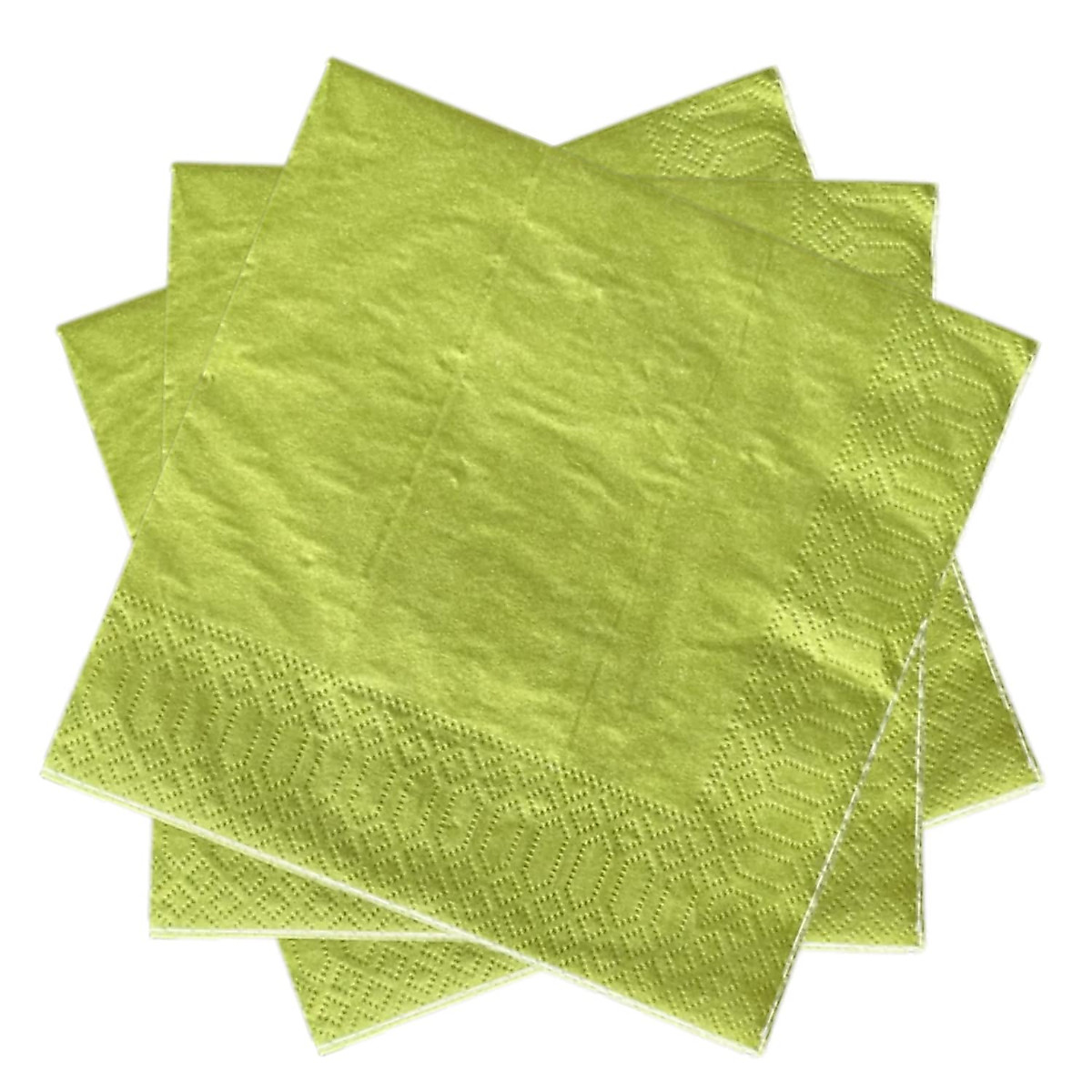 Green Beverage Paper Napkins for Holidays Party Decorations, Disposable Luncheon Napkins serve 24, Made in USA, | 24 ct | 2 ply | 6.5"x6.5" size folded