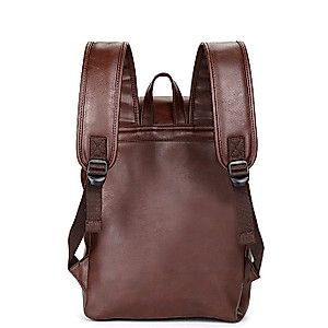 WEECOC Vintage Leather Backpack Casual Daypack for Men Women Laptop Bag Satchel Bags Unisex Satchel Bags Classic style (brown)