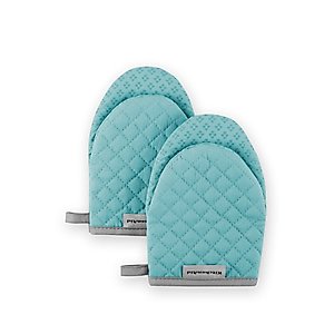 KitchenAid Asteroid Mini Oven Mitt, 5.5"x8", Aqua 2 Count