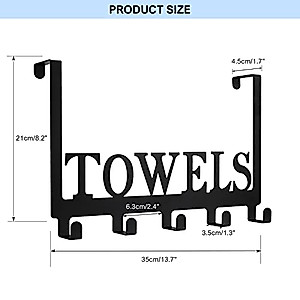 2 Packs Over The Door Hooks, Towel Rack for Bathroom Towel Holder for Hanging Heavy Duty, Wall Mount Towel Hanger